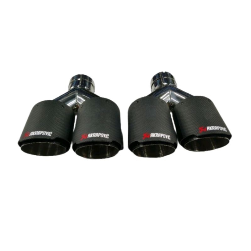 Akrapovic Car Muffler Exhaust Matte Carbon Fiber Stainless Steel Twin ...