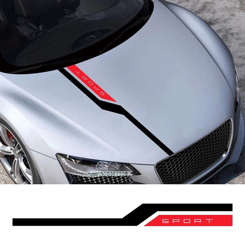 car sticker bonnet hood sport sticker 100x10cm decal vinyl stiker ...