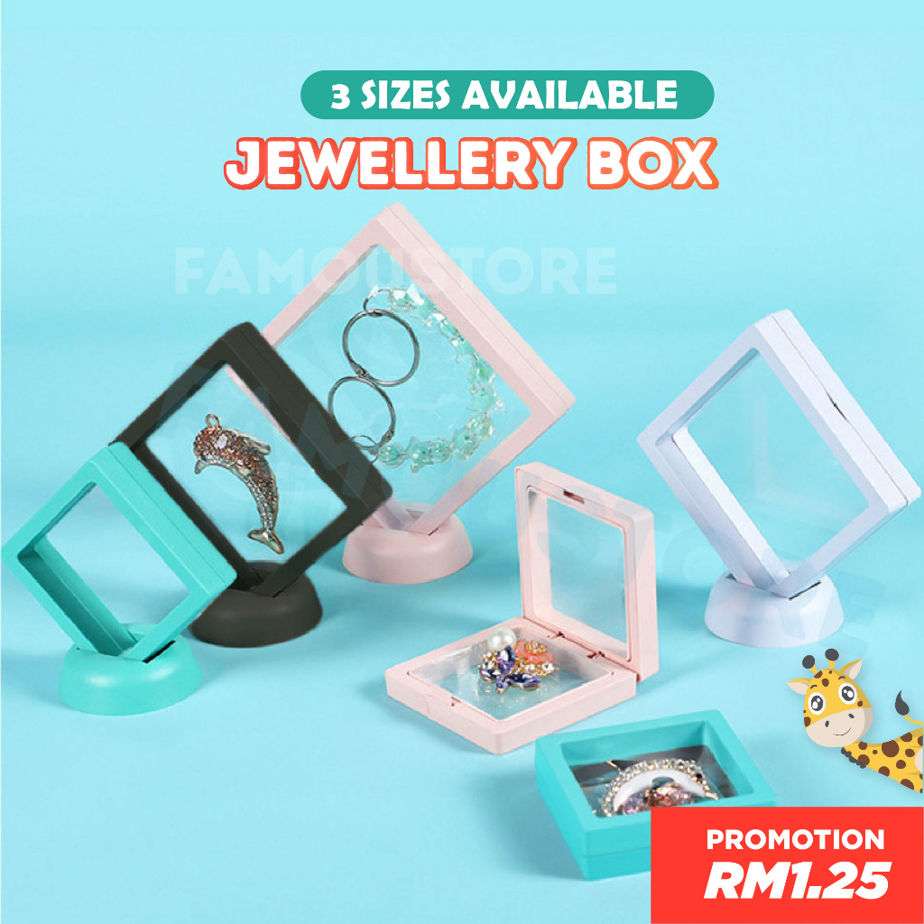 3D Jewellery Box Suspension Dustproof Transparent Jewelry Storage Box ...