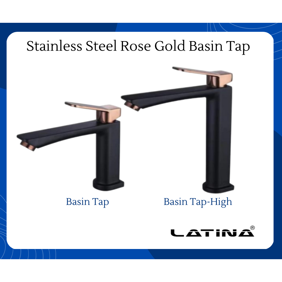 Latina Stainless Steel Lever Handle Rose Gold Basin Tap | Shopee Malaysia