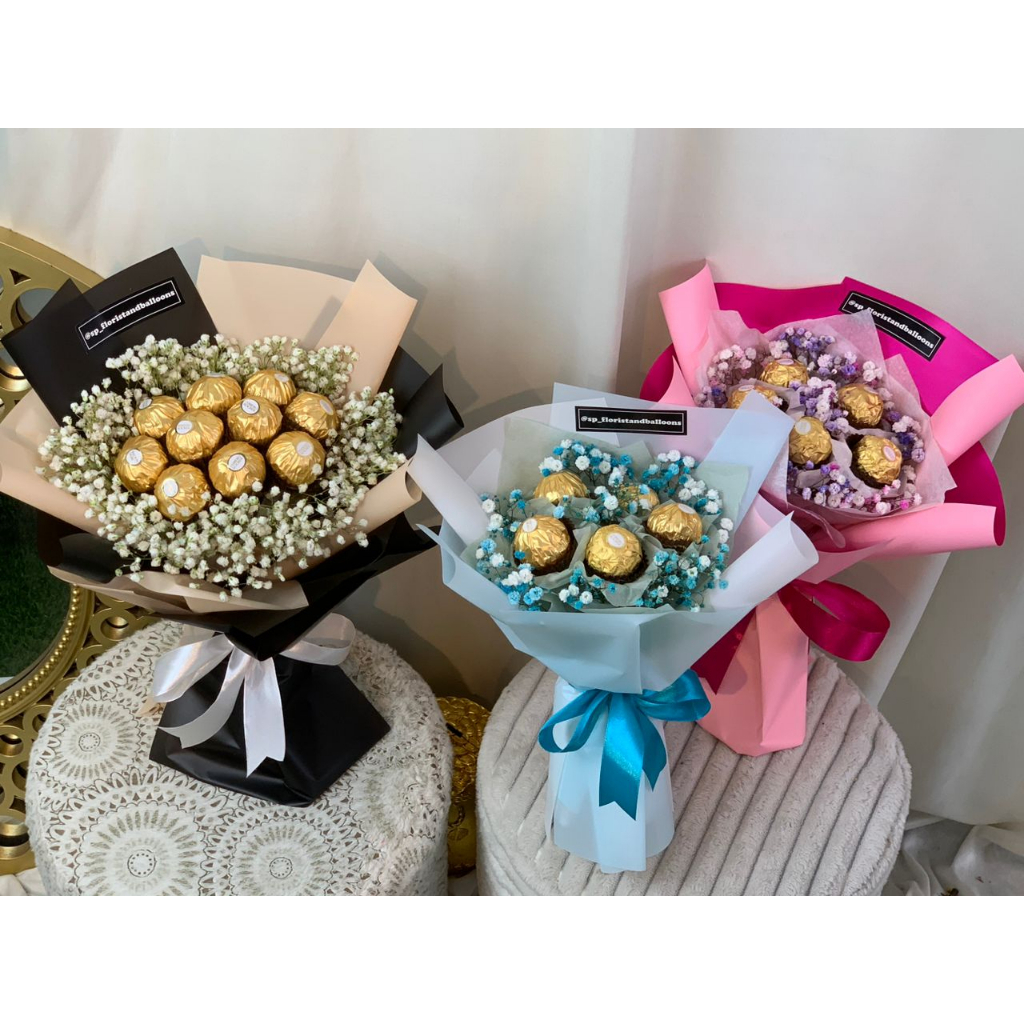 Ferrero Rocher Bouquet with Baby Breath | Shopee Malaysia