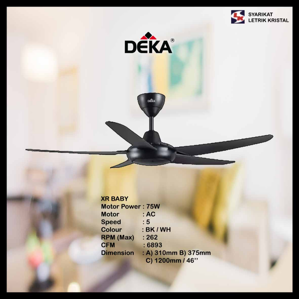 DEKA XR BABY Ceiling Fan / 5 Blades / Remote Control Fans / 5 Speed ...