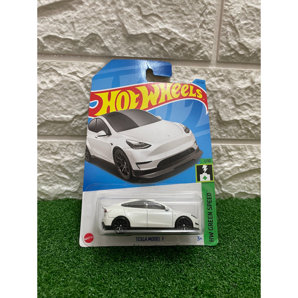 HOT WHEELS TESLA MODEL Y (HW GREEN SPEED)(GREY)FREE PROTECTOR ...