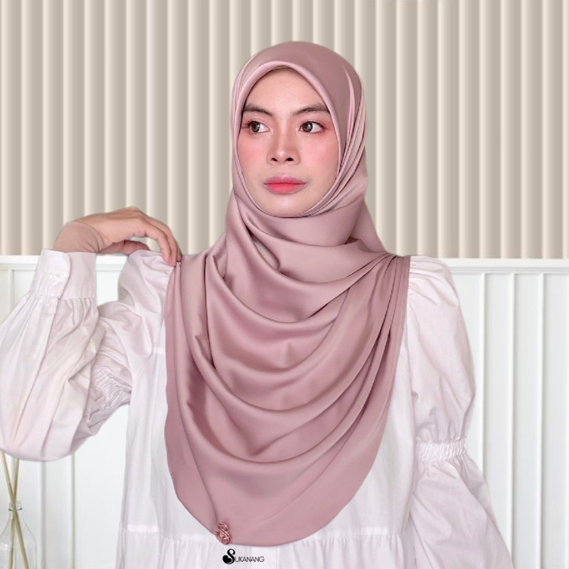 Tudung Bawal Curve Matte Satin silk bidang 45 50 labuh square scarf ...