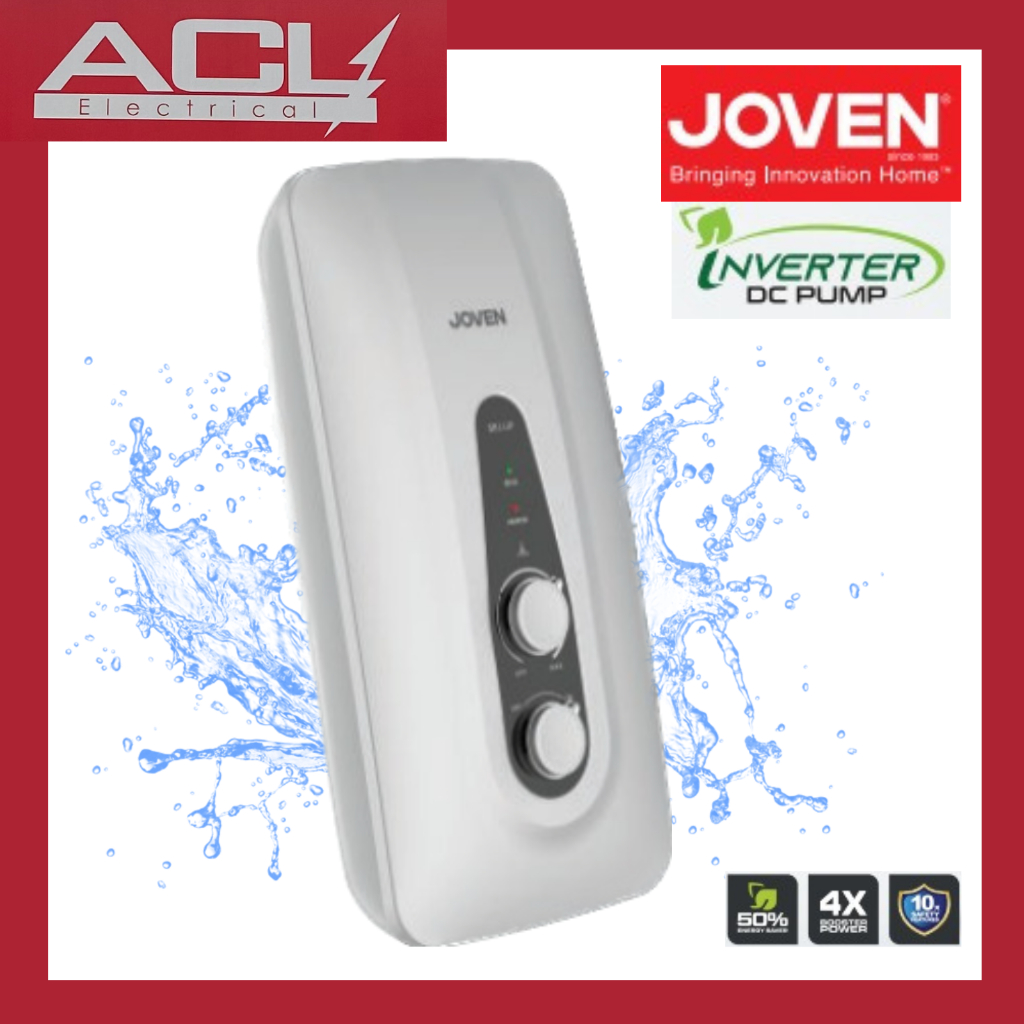 Joven Instant Water Heater (DC Pump/Rain Shower) Inverter SB11 Series 5-Spray Pattern Showerhead ...