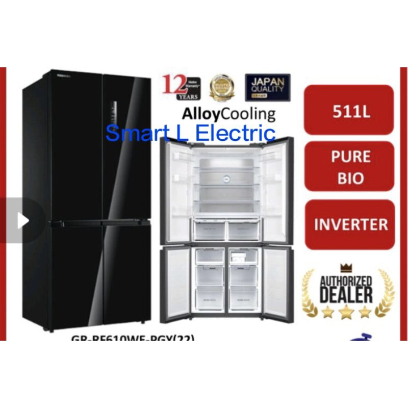 (Offer!!!) Toshiba GR-RF610WE-PGY(22) 511L Multi-Door Dual Inverter Refrigerator | Shopee Malaysia