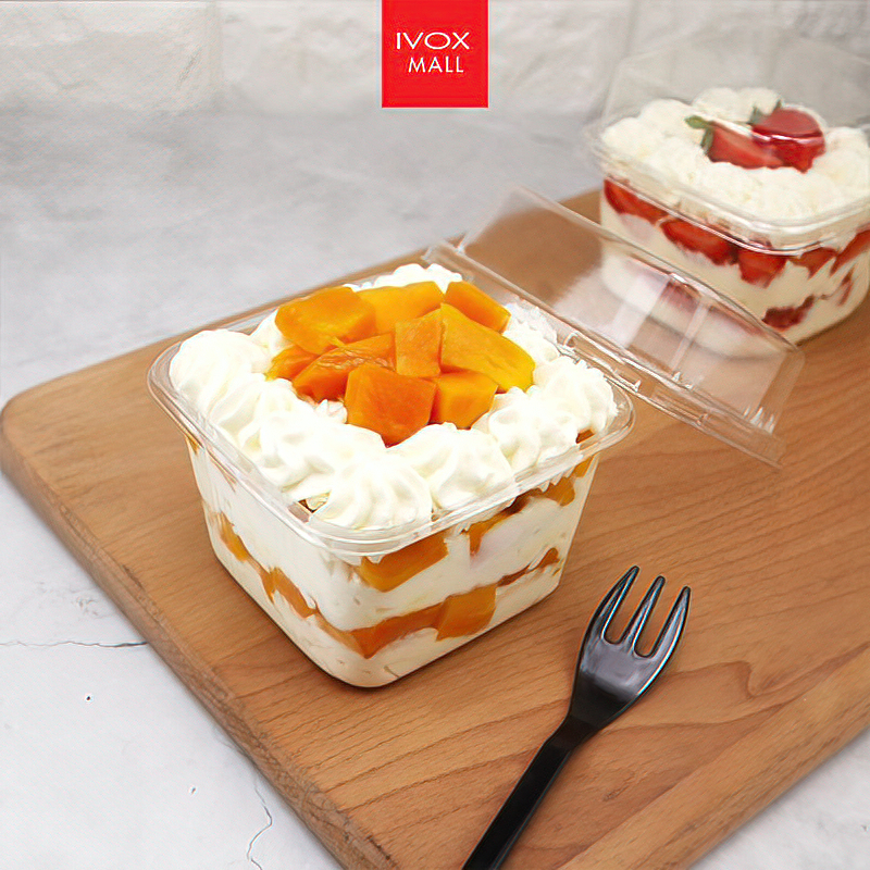 250ml Square Mousse Cake Box Dessert Ice Cream Cup Jelly Food Cup ...