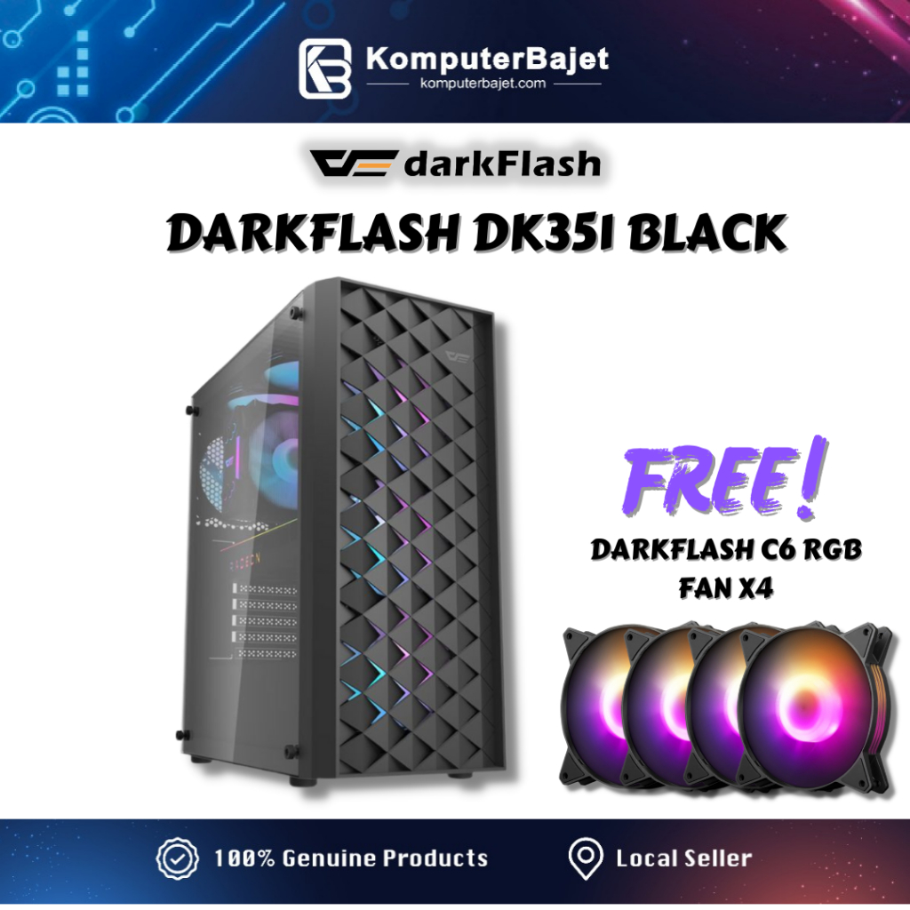 AIGO DARKFLASH RGB GAMING ATX MATX WHITE PINK BLACK CASING DARKFLASH ...