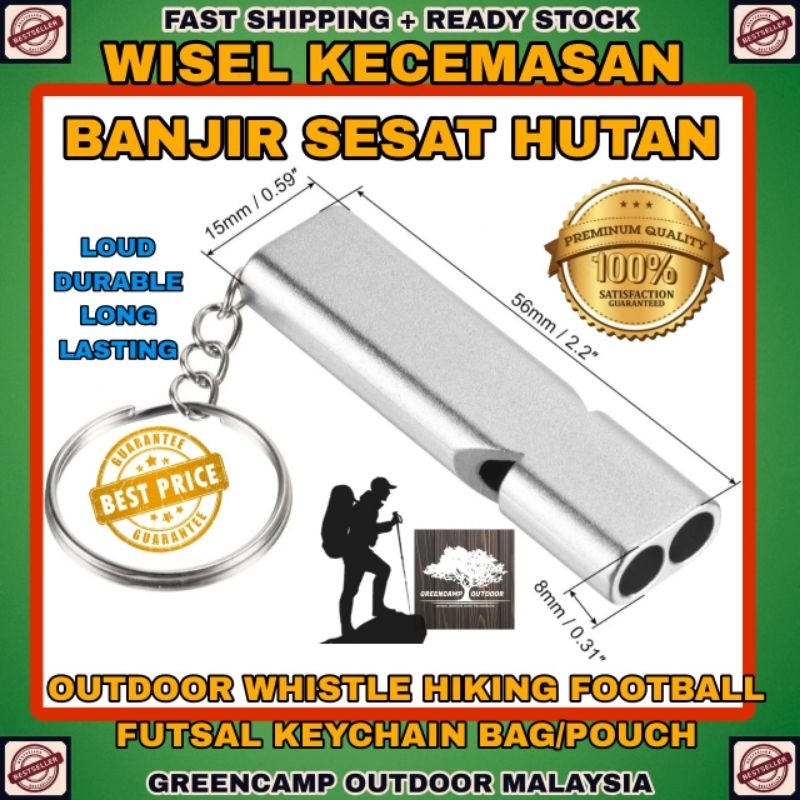 OUTDOOR WHISTLE WISEL OUTDOOR ALUMINUM SILVER EMERGENCY KIT SURVIVAL ...