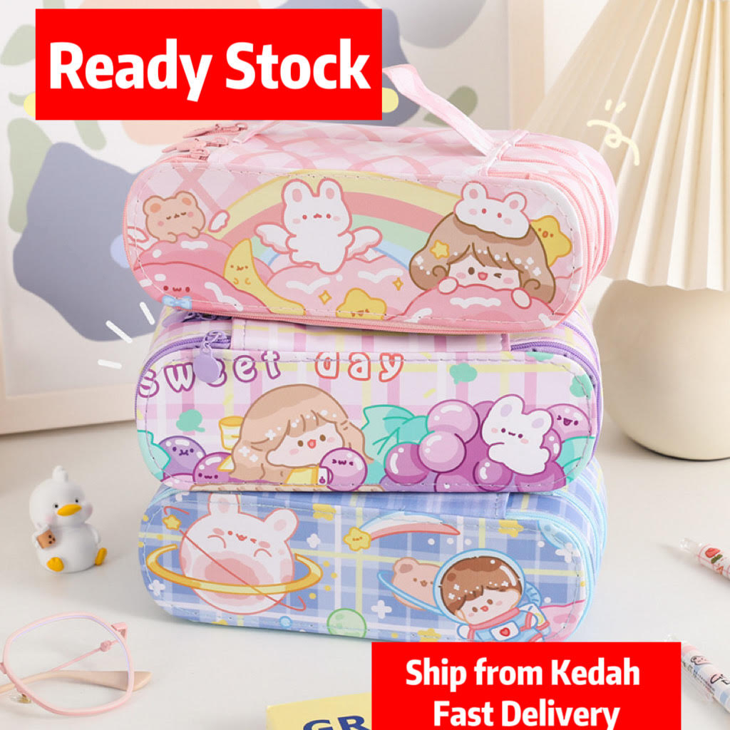 Cute Cartoon Large Capacity Multilayer Pen Pencil Case Box /Cartoon 3 ...