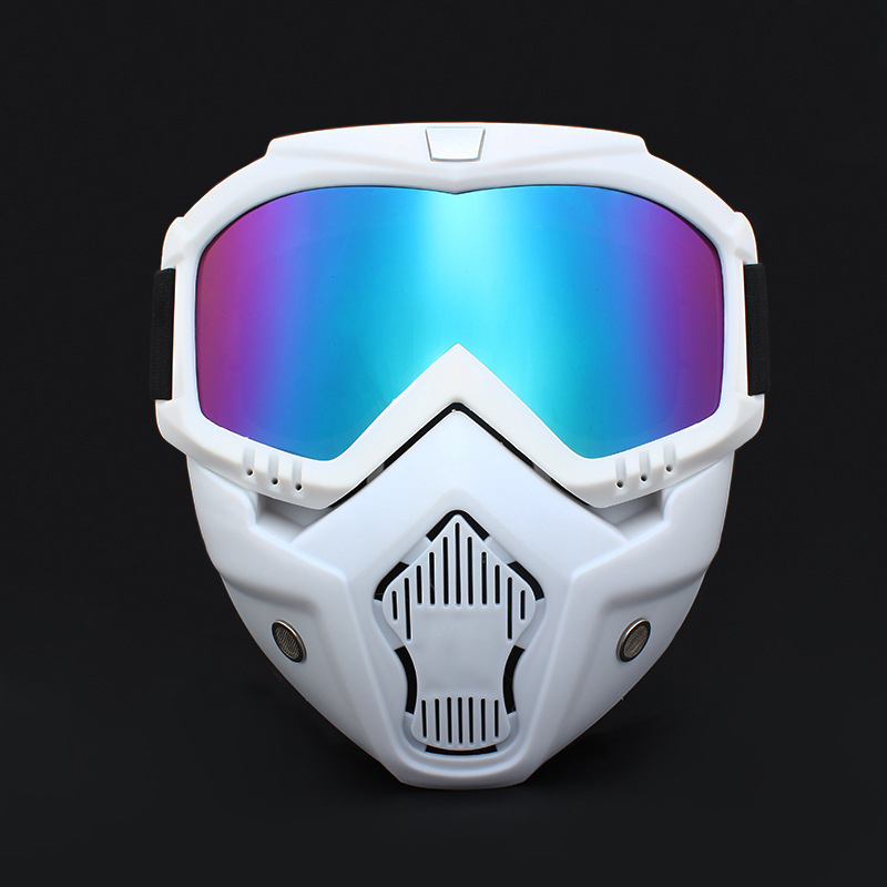 WHITE COLOUR! Adjustable Size Motorcycle Riding Mask Paint Ball Face ...