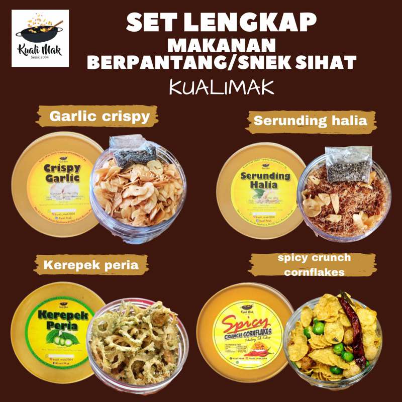 [COMBO SET] CRISPY GARLIC + SERUNDING HALIA+ PERIA CRISPY KUALIMAK ...