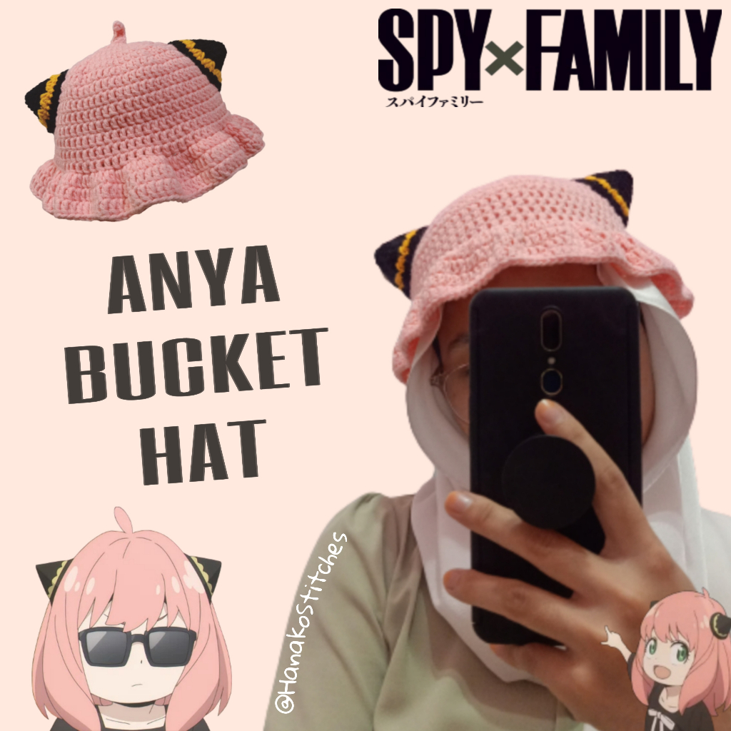 💗 ANYA FORGER INSPIRED BUCKET HAT CROCHET 💗 | SPY X FAMILY | Shopee ...