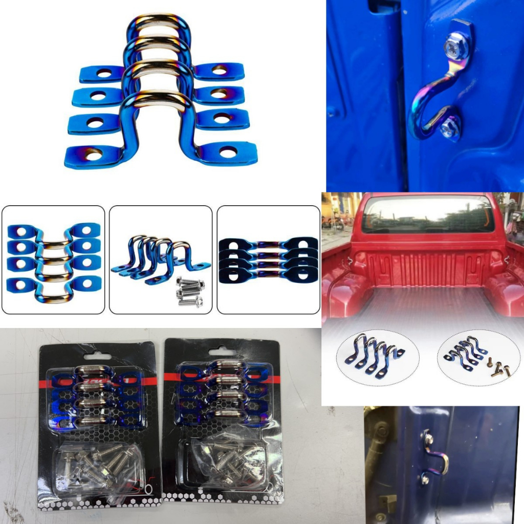 TITANIUM BLUE UNIVERSAL HOOK BRACKET hilux triton dmax revo vigo bt50 ...