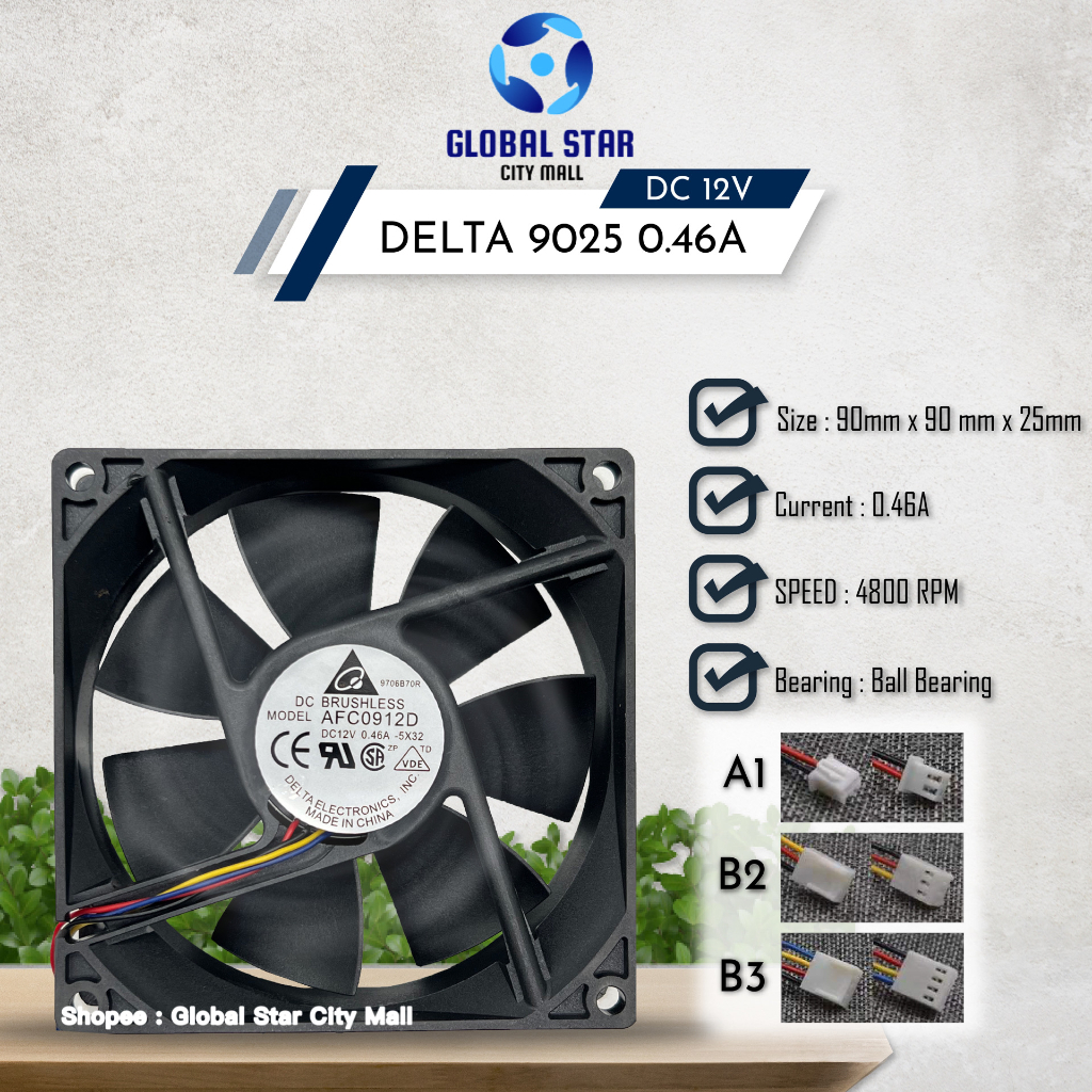 Original DELTA 9025 DC 12V 0.46A 4800rpm Cooling Fan [NEW] | Shopee Malaysia