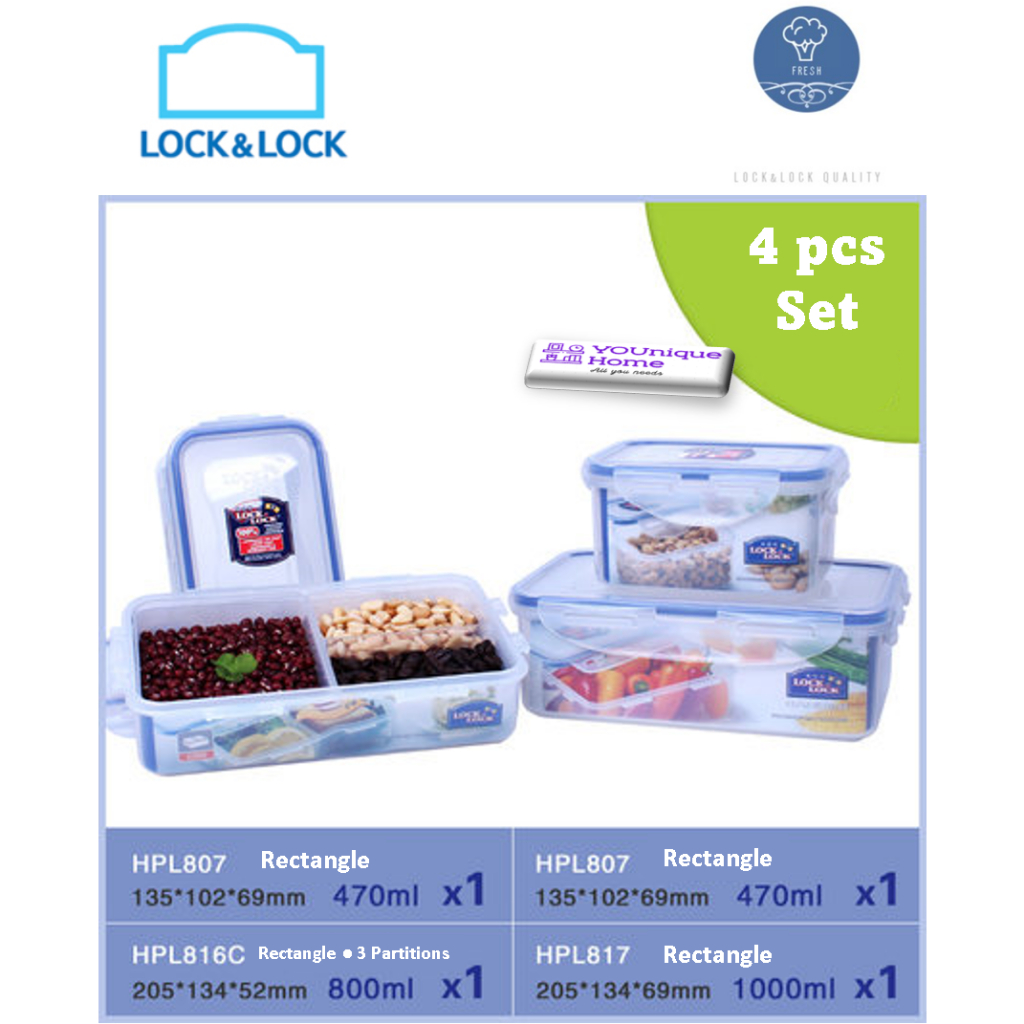 Gift Box Set Lock & Lock Fresh Keeping Food Container Sealed Box ...