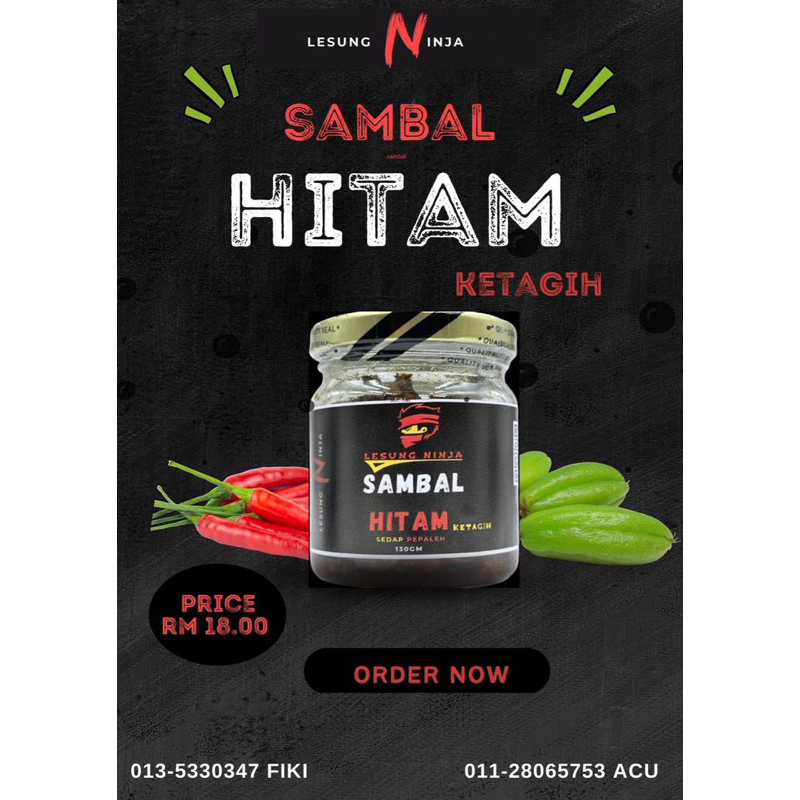 SAMBAL HITAM BELIMBING PAHANG ORIGINAL ASLI TRADISIONAL PACKAGING BARU ...