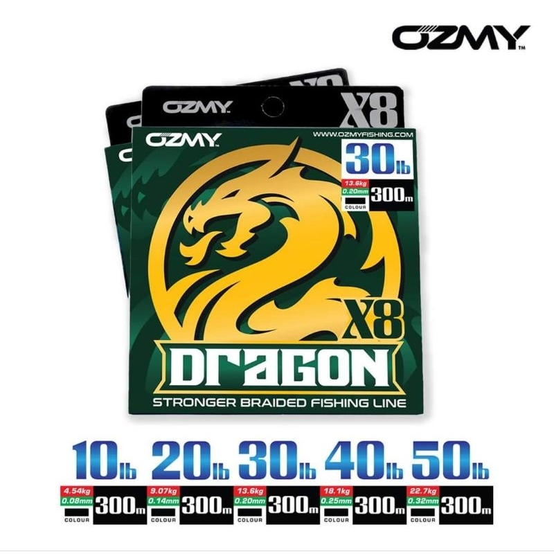 Ozmy Dragon Braided fishing line X8 300meter Jigging & Casting Braid ...