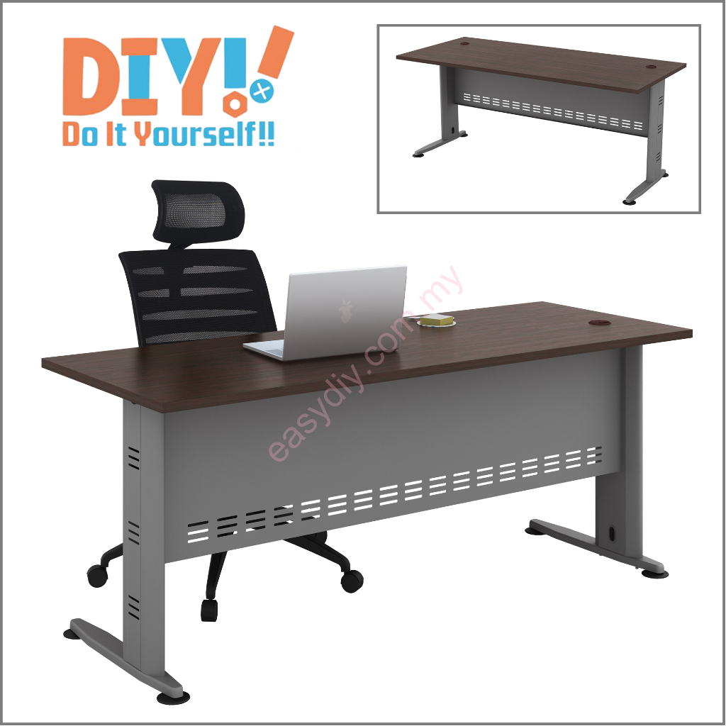 Standard Writing Table / Metal Leg Office Table / Meja Tulis Kaki Besi ...