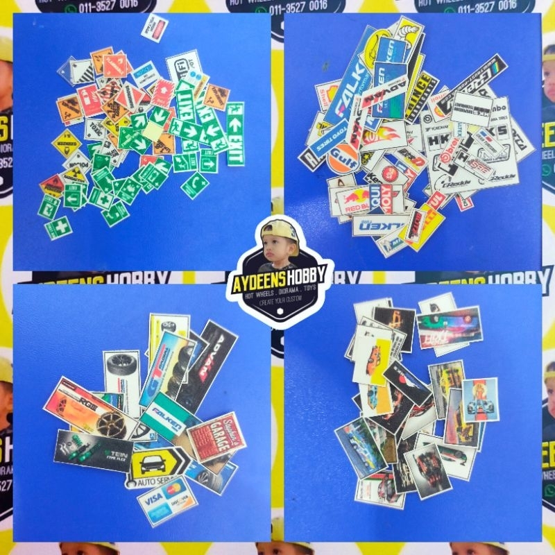 1/64 DIORAMA STICKER SCALE 1/64 FOR DIORAMA GARAGE WORKSHOP TYPE 2 (NEW ...