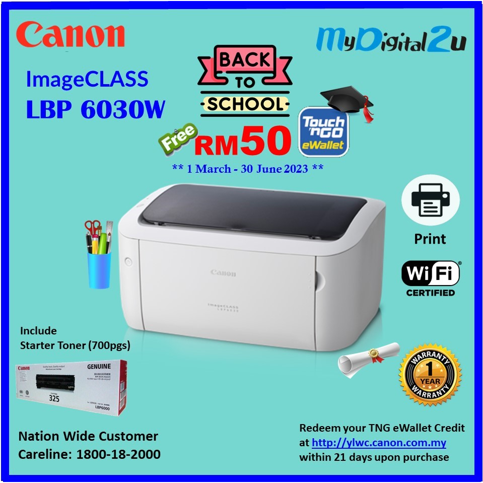 Canon LBP-6030W WiFi imageCLASS Monochrome Single Function Laser Printer | Shopee Malaysia
