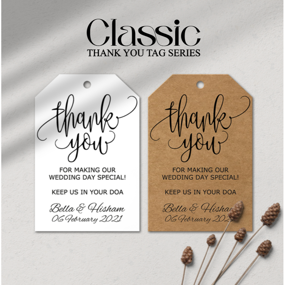 [TAG] [Classic Series-Vol 1] Thank You Tag Wedding Aqiqah Engagement ...