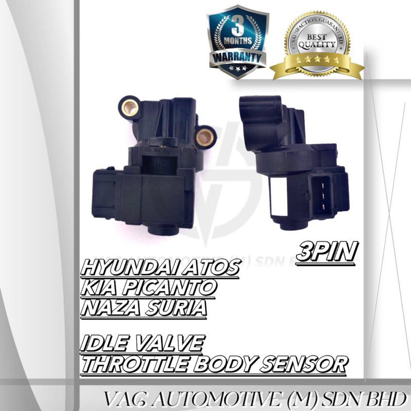 HYUNDAI ATOS,KIA PICANTO,NAZA SURIA (3PIN) IDLE VALVE/THROTTLE BODY ...