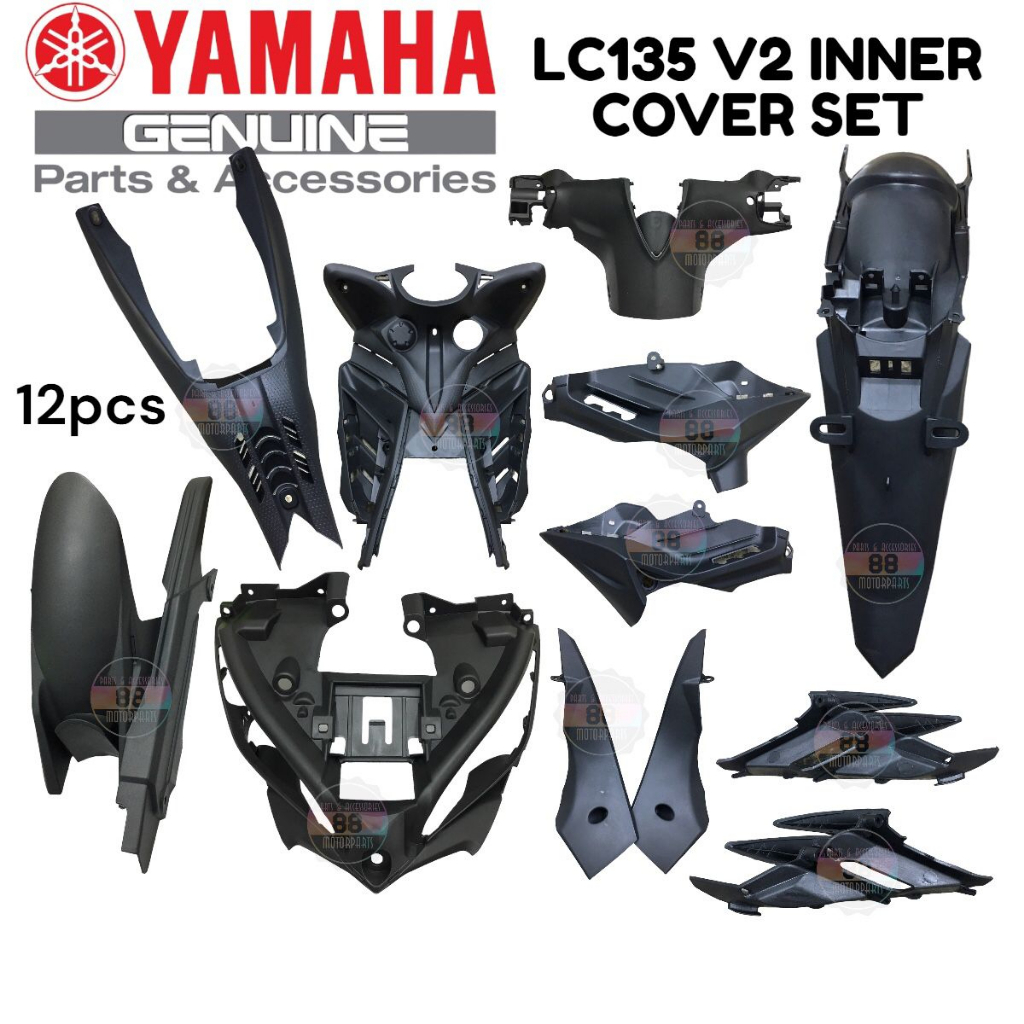 YAMAHA LC135 V2 V3 V4 INNER V2 Set Hitam Matte Yamaha INNER COVER SET | Shopee Malaysia