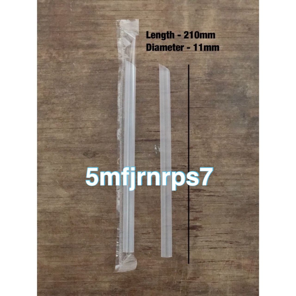 8” Giant Straw Sharp End Individual Packing (200pcs/500pcs) / Boba ...