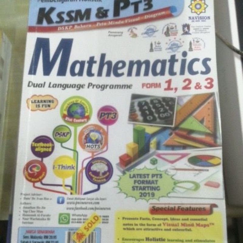 Pembelajaran Holistik KSSM&PT3 Mathematics DLP Reference book Form 1,2 ...
