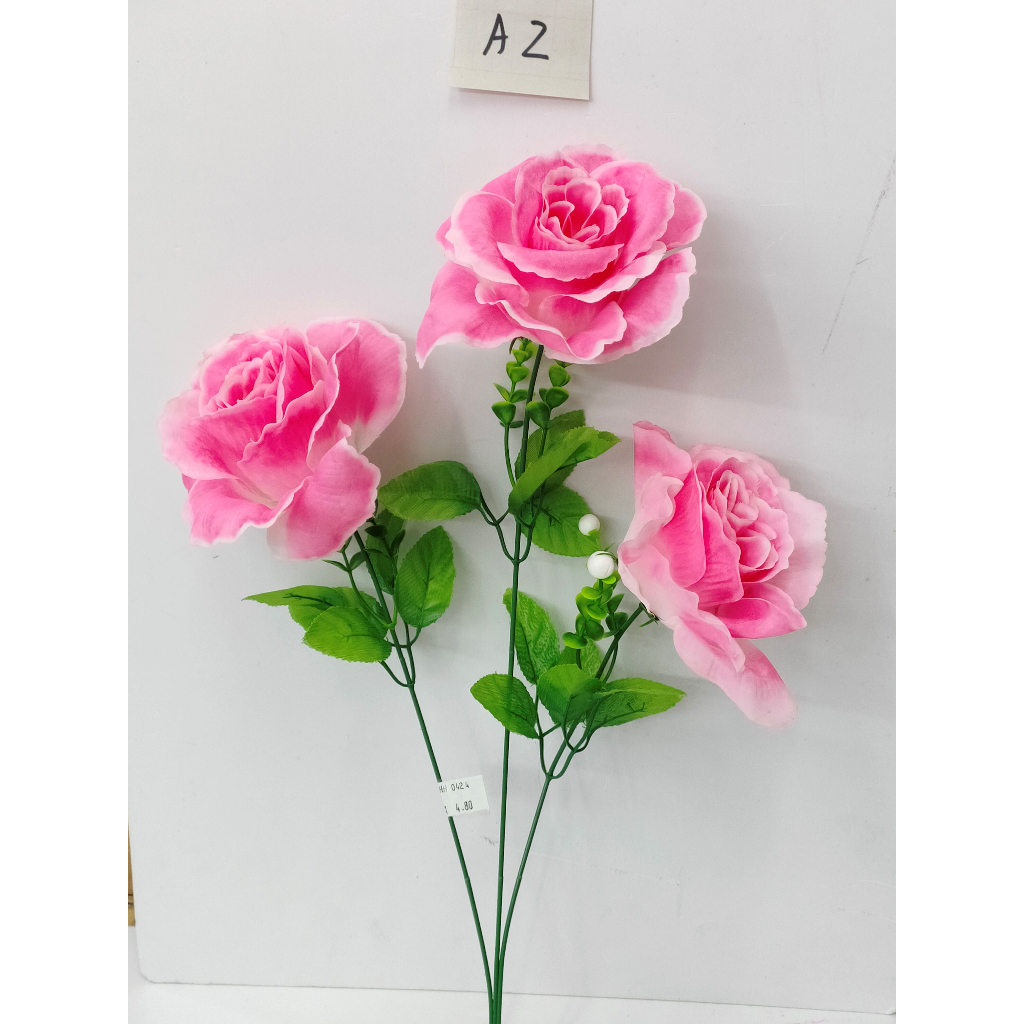 Bunga ros kembang besar tangkai x 3 kuntum berbagai corak | Shopee Malaysia