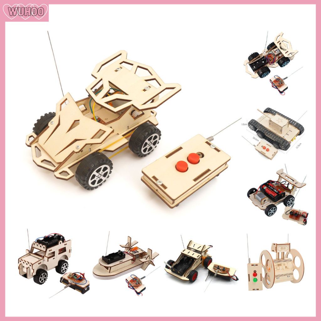 (PROJECT RBT) DIY Assembled RC Racing Car Model Kit Wooden Kids Science ...