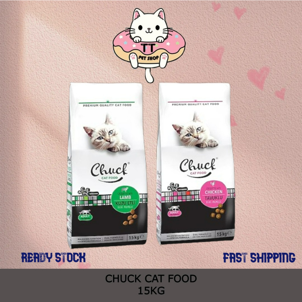 CHUCK CAT DRY CAT FOOD CHICKEN / LAMB 15KG MADE IN TURKEY SUPER QUALITY ...