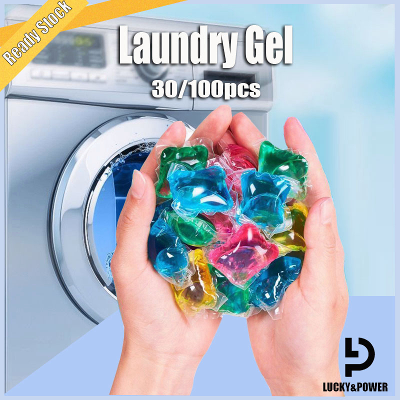 LP 100Pcs Laundry Gel Cloth Washing Bullet Beads Stains Film Bead Ball ...