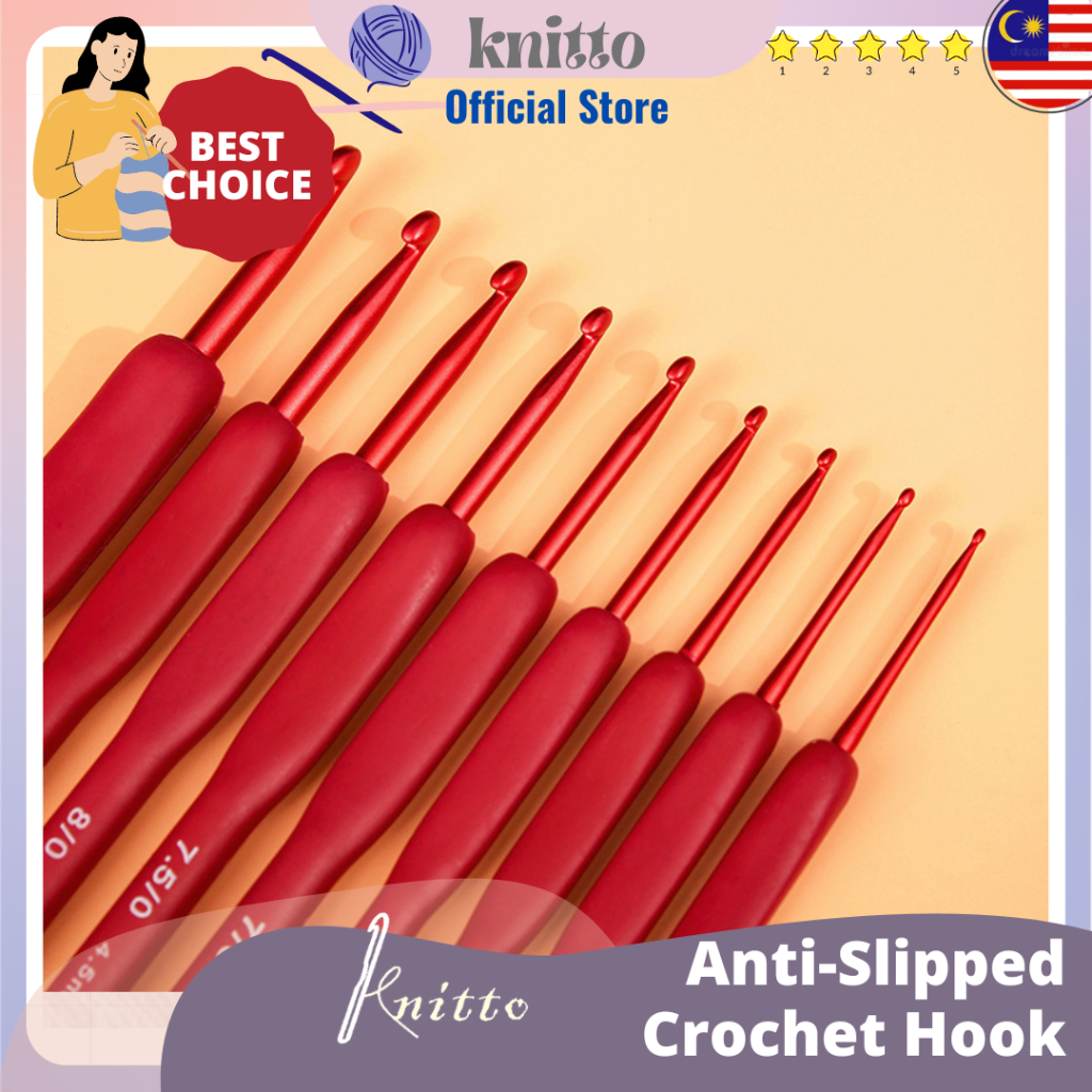 Big Crochet Hook Anti Slipped Silicone Tulip Red Crochet Hooks Crochet ...