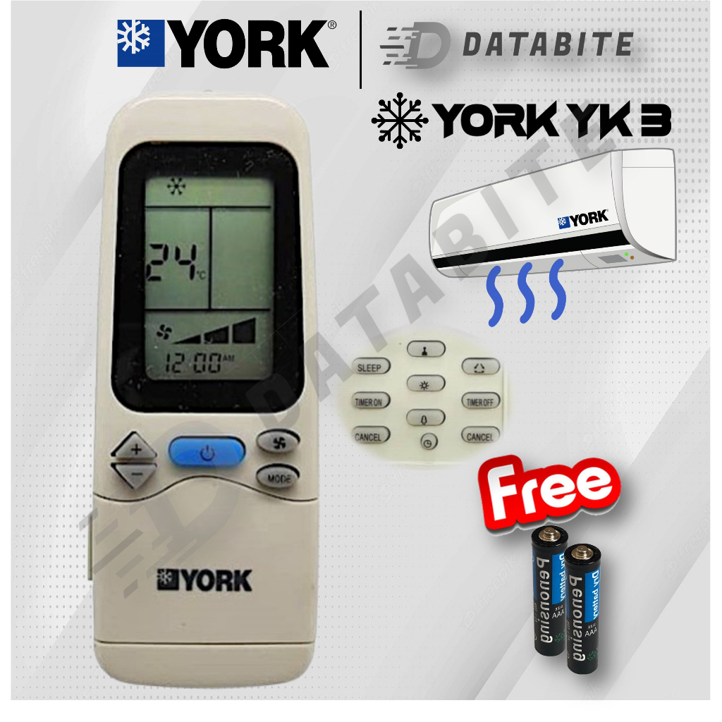 York YK03 Air Conditioner Remote Control York YK-03 Air Conditioner ...