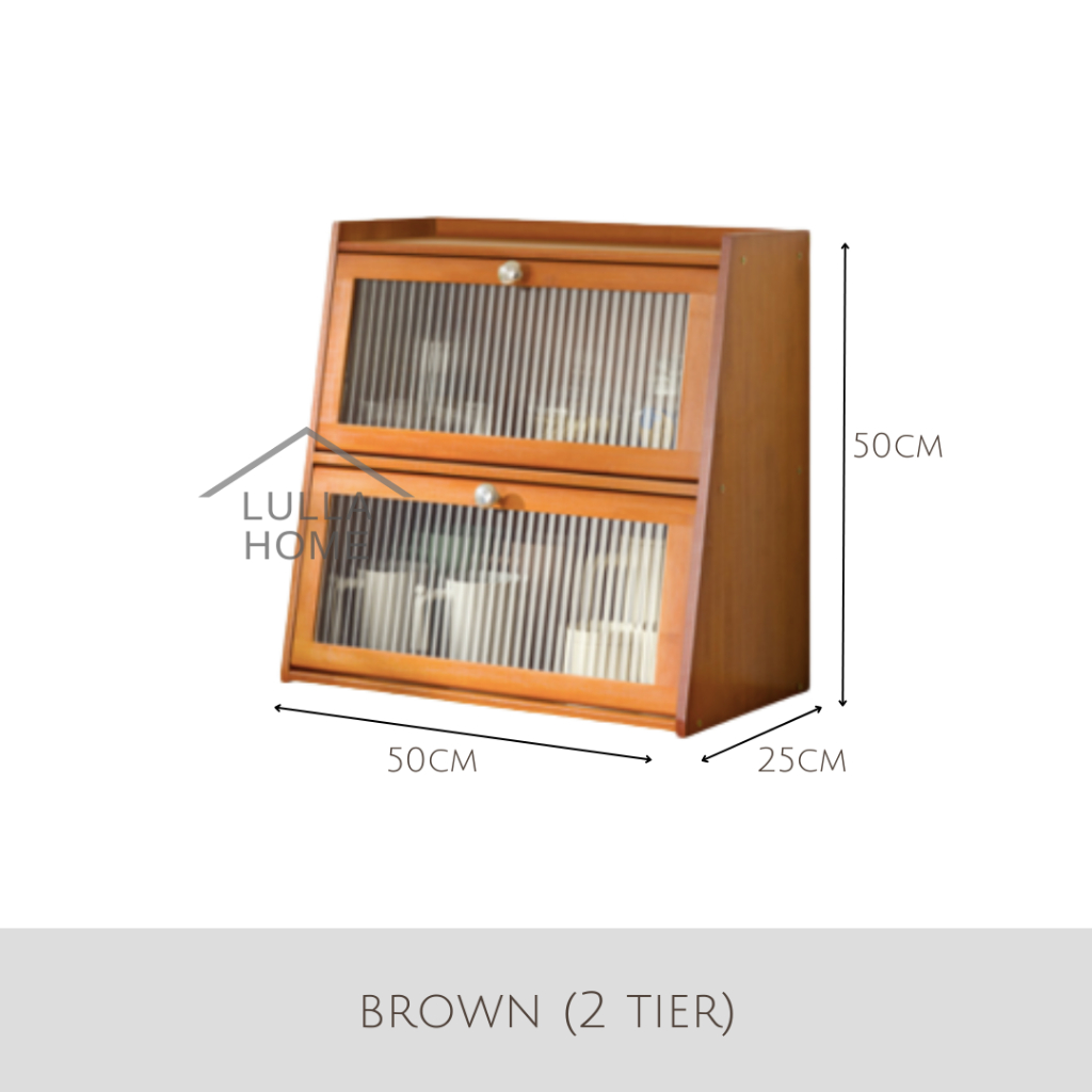 LullaHome Minimalist Muji Nordic Bamboo Cabinet Kitchen Pantry ...