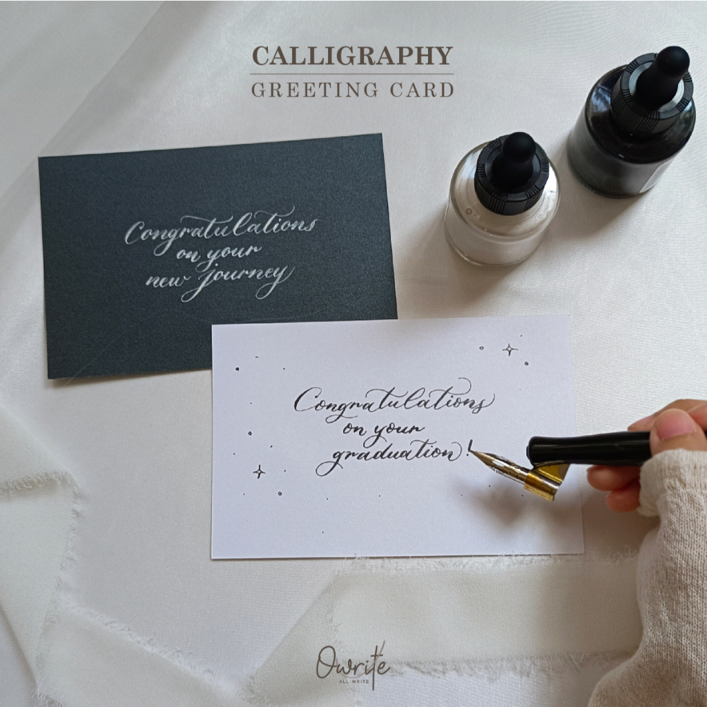 *Personalized Calligraphy Minimalist Card* (Wedding Invitation, Holiday ...
