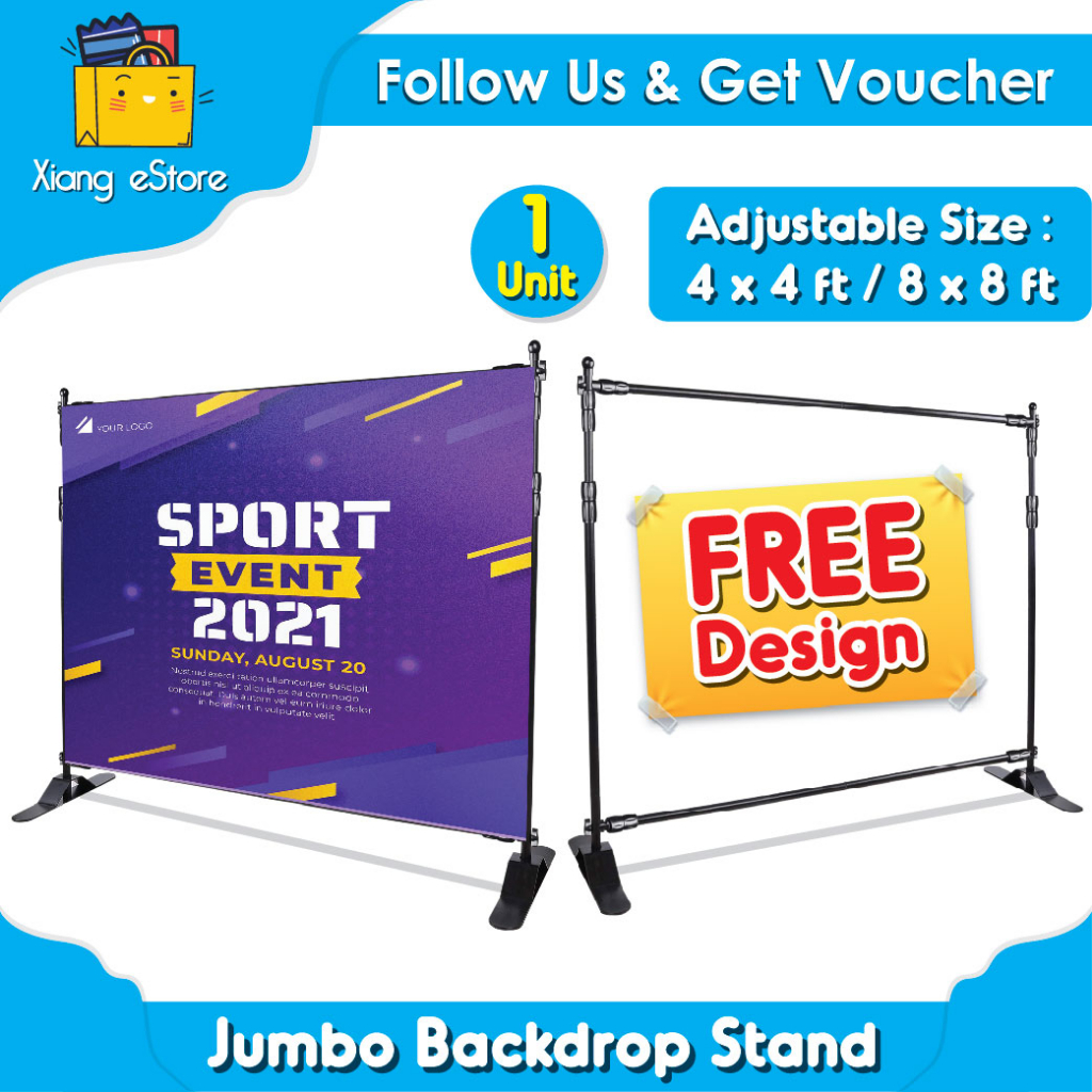 Jumbo Backdrop Banner Stand / Jumbo Backdrop Banner Stand + Printing ...