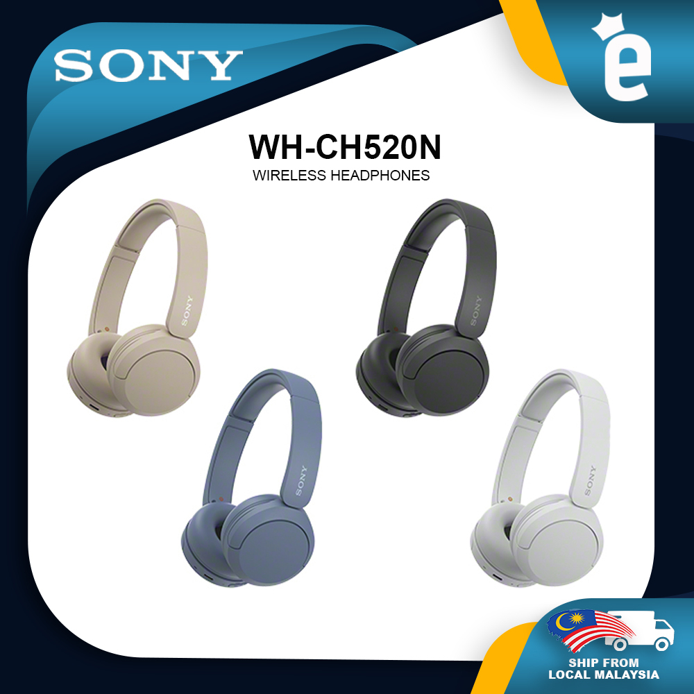 Sony WH-CH520 Wireless On-Ear Headphones with Microphone Black / White ...