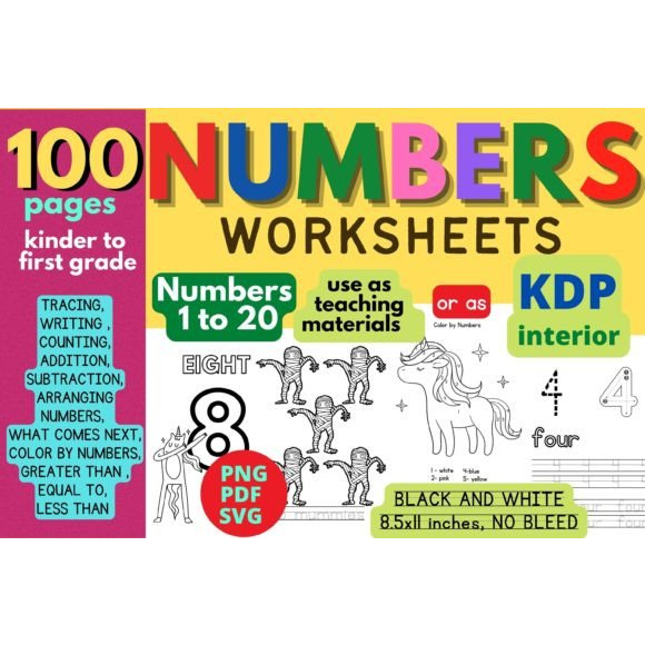 [PDF] Printable Mathematics Worksheets | 100 pages Numbers Worksheets ...