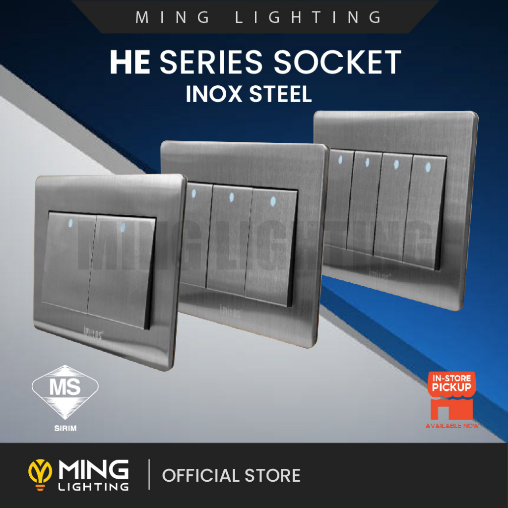 (Sirim) Imitos HE Series Modern Suis Inox Steel Wall Switch Door Bell ...