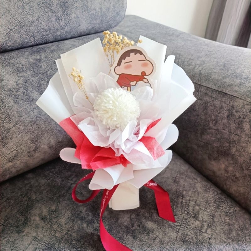 Crayon Shin Chan Bouquet Baby Breath Pompon Flowers Christmas Bouquet ...