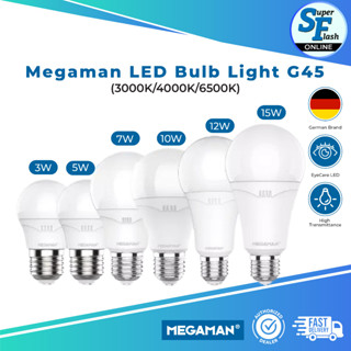 Megaman LED Bulb Light G45 5W/10W/12W/15W E27 3000K/4000K/6500K Eye Care Classic Energy Saving ...