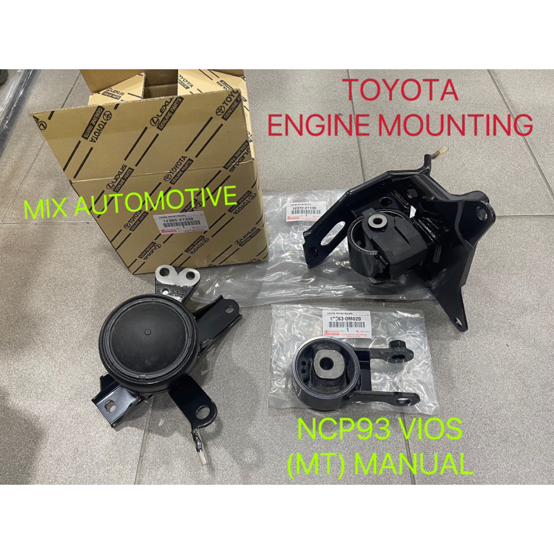 100% TOYOTA ORIGINAL TOYOTA VIOS NCP93 MANUAL ENGINE MOUNTING SET MT ...