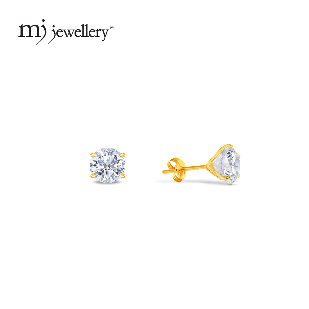 MJ Jewellery 375 Gold Zirconia Earrings S800 | Shopee Malaysia
