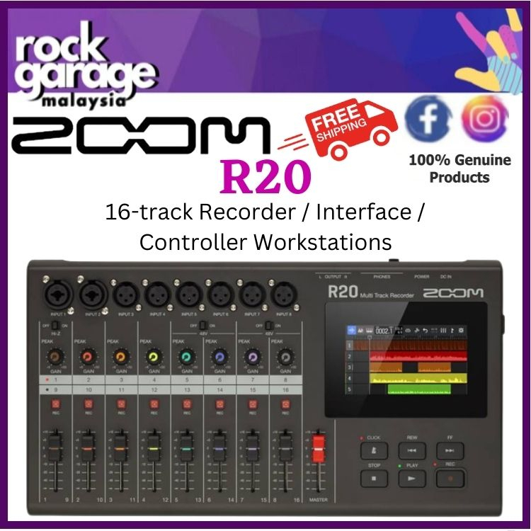 Zoom R20 16-Track Recorder / Interface / Controller Workstations ( R-20 ...