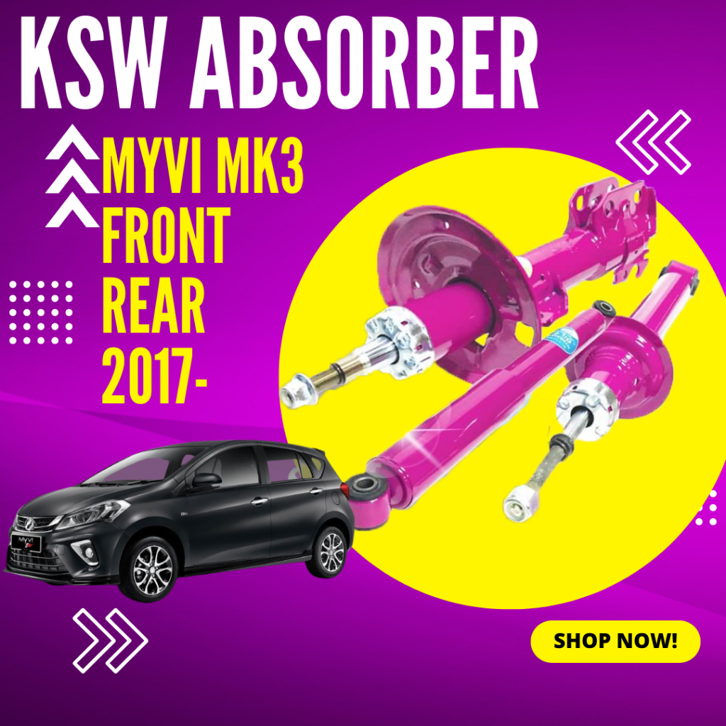 KSW Shock Absorber (Gas) Perodua Myvi MK3 2017 Up Front & Rear | Shopee ...