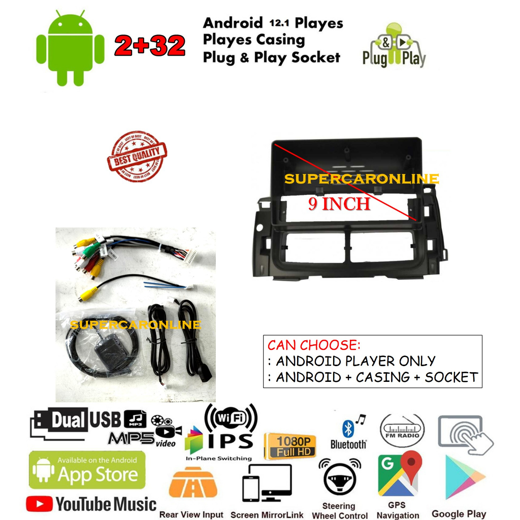 Perodua VIVA android player 9 inch PLUG N PLAY with OEM casing | Shopee ...