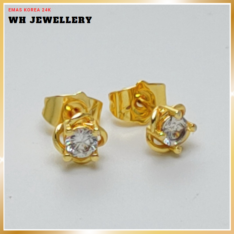 Subang Emas Korea 24K (Earring Gold Plated) | Shopee Malaysia